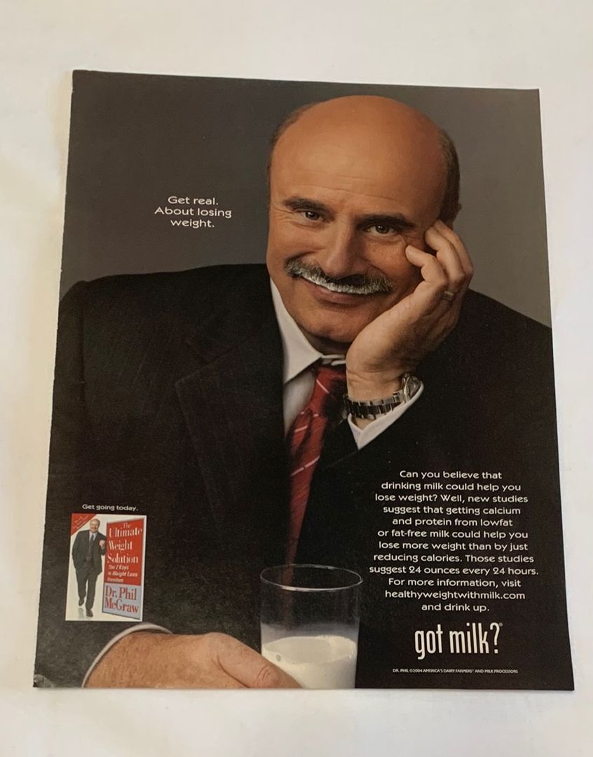 Dr. Phil Got Milk & Green M&Ms Magazine Ads (2) Total by Dr. Phil ...