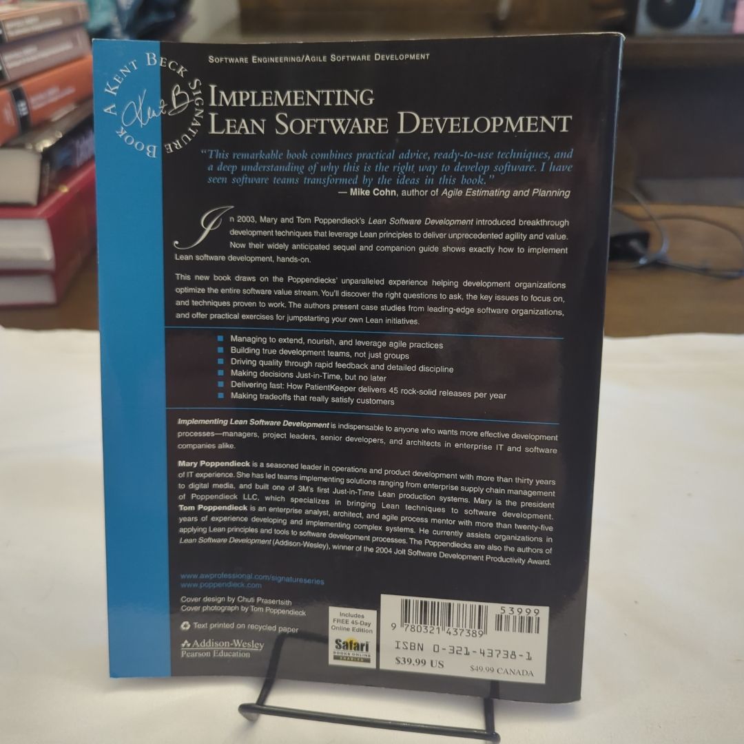 Implementing Lean Software Development by Mary Poppendieck, Tom Poppendieck