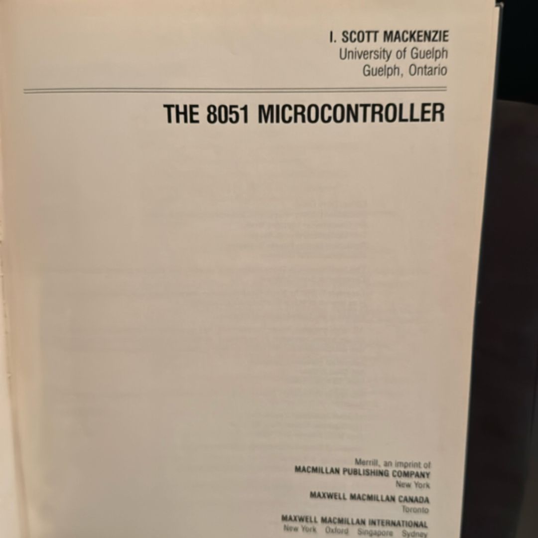 The 8051 Microcontroller by I. Scott MacKenzie