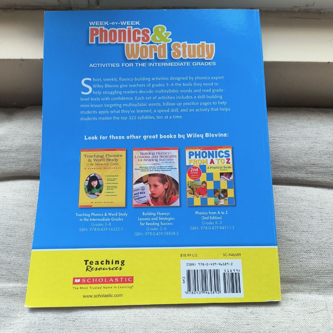 Week-By-Week Phonics and Word Study Activities for the Intermediate ...