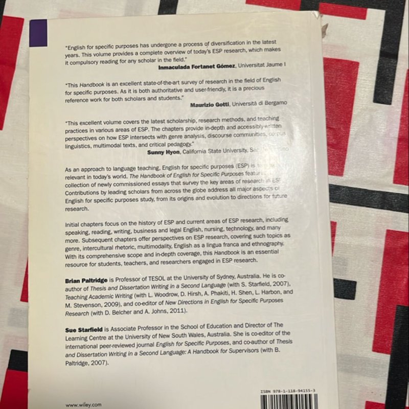 The Handbook of English for Specific Purposes by Brian Paltridge