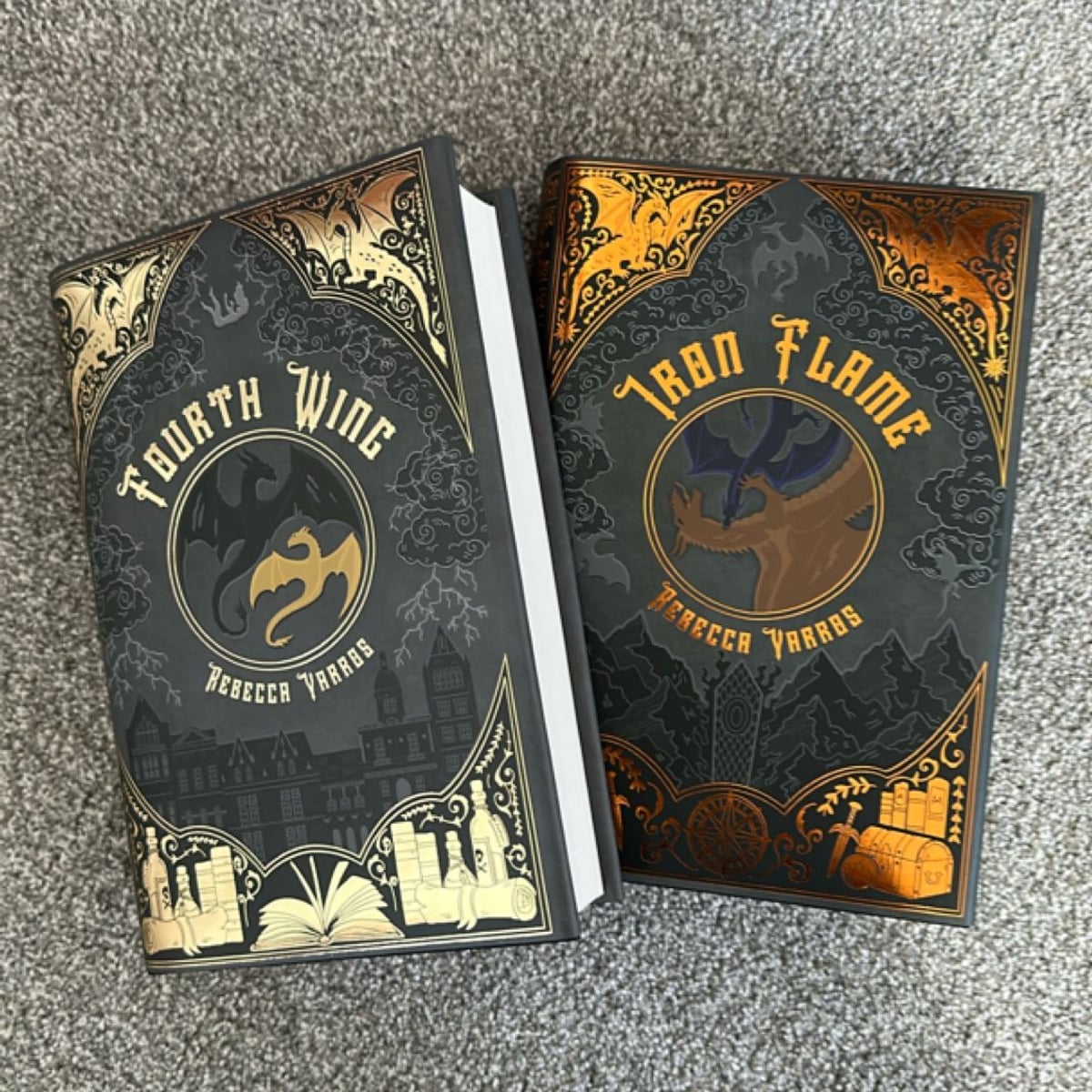 Fourth Wing & Iron Flame LILAC LIBRARY DUST JACKETS by Rebecca Yarros ...