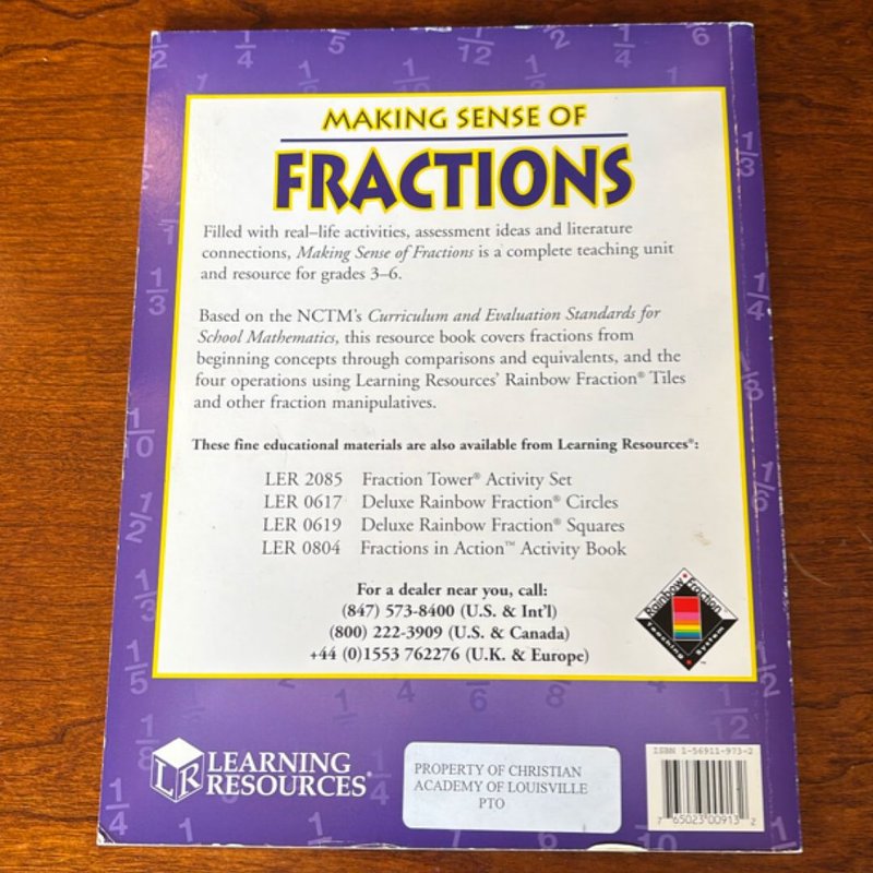 Making Sense of Fractions by Carol A. Thornton and Judith K. Wells ...