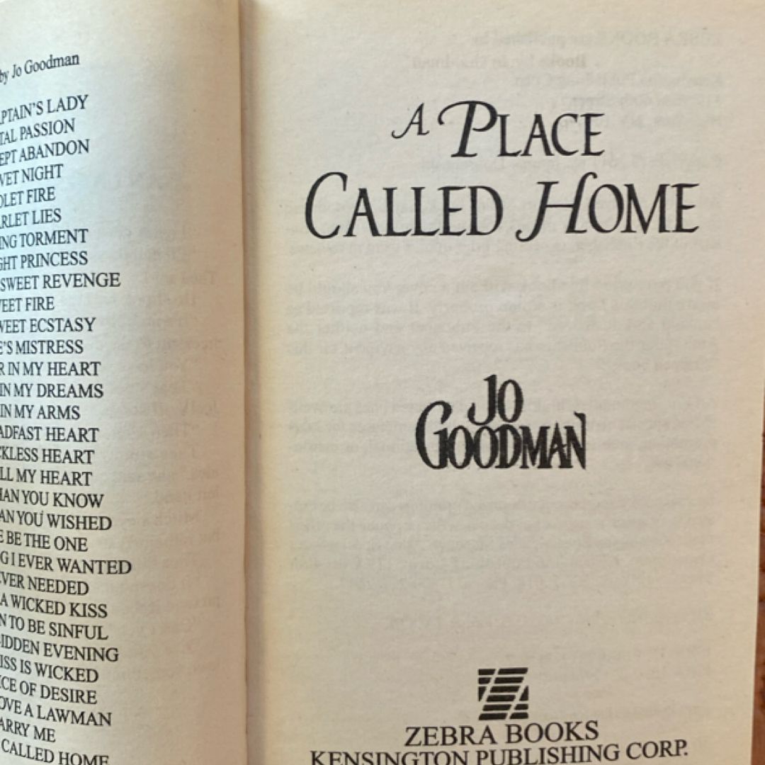A Place Called Home by Jo Goodman
