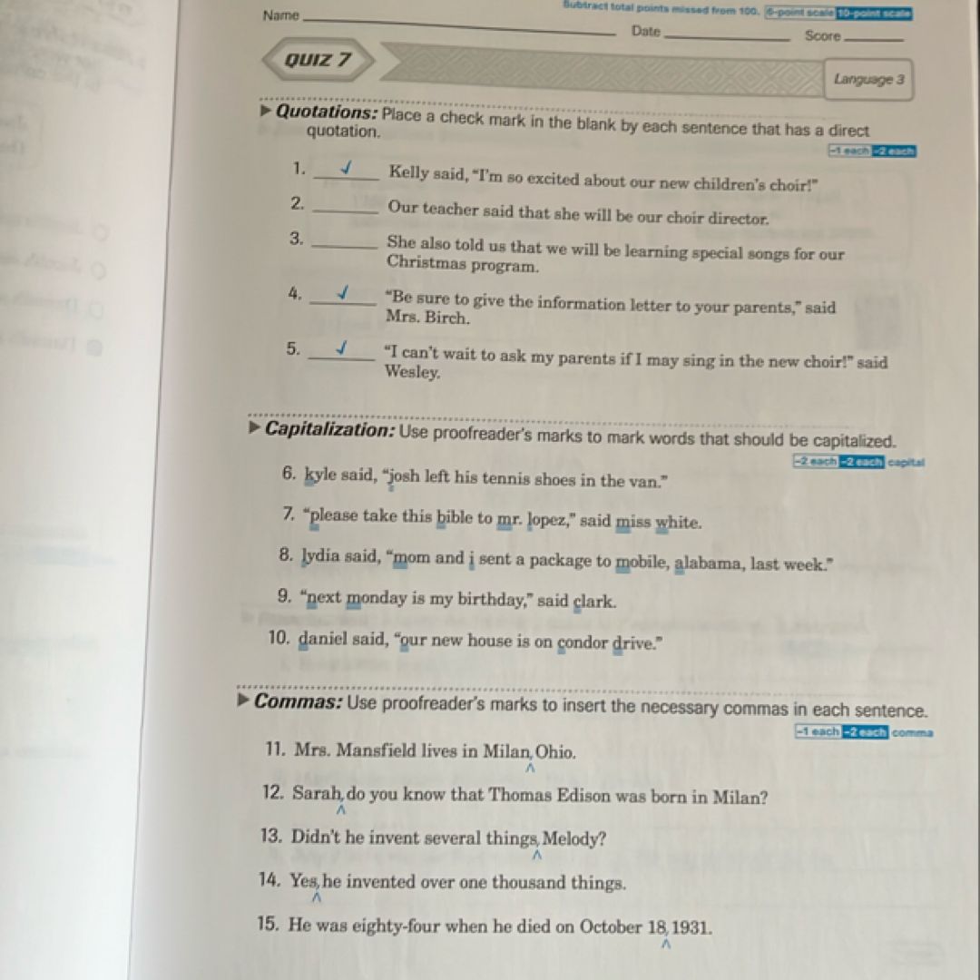 New Abeka Language 3 Quiz And Test Teacher's Key by Abeka, Paperback ...