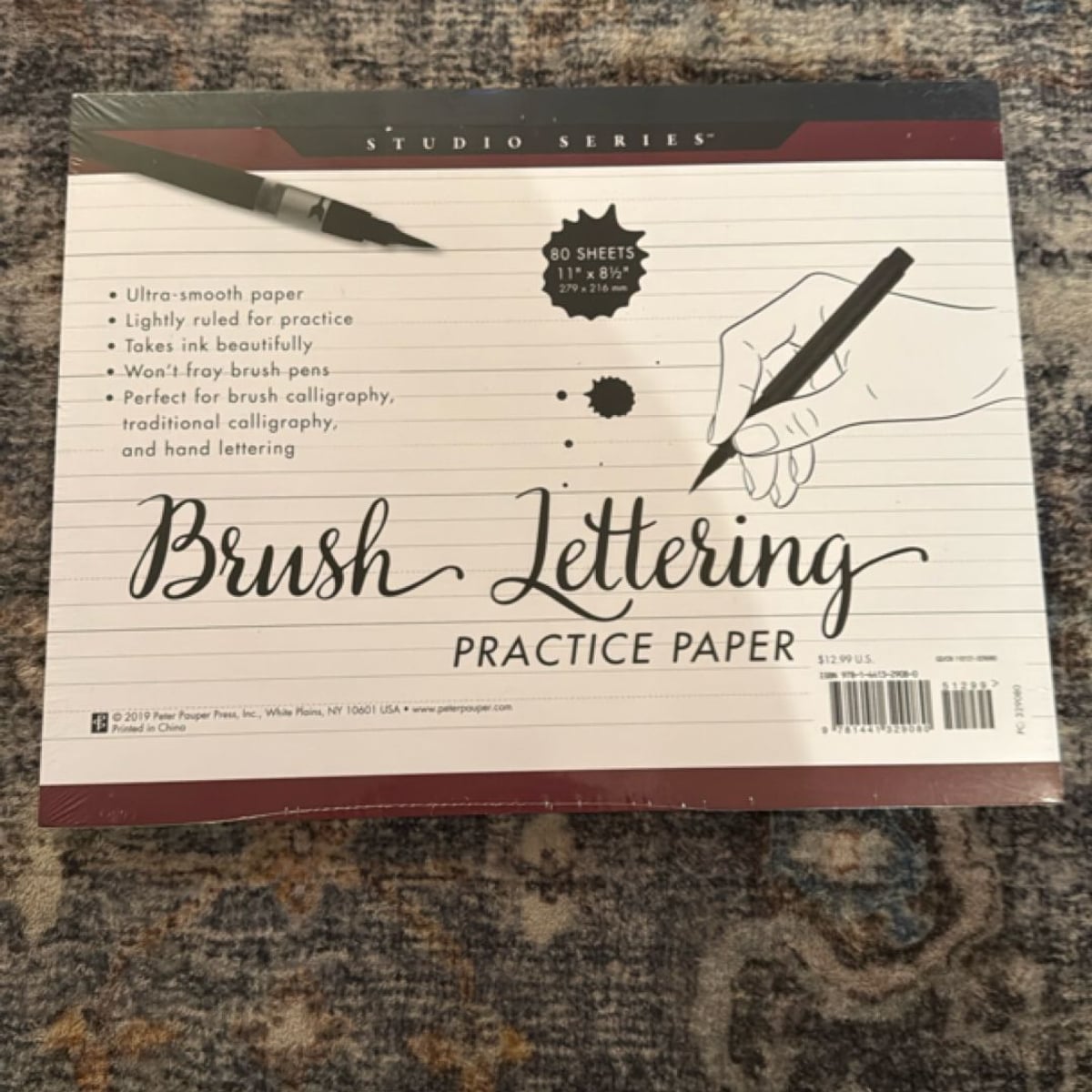 Brush Lettering Practice Pad by Inc. Peter Pauper Press