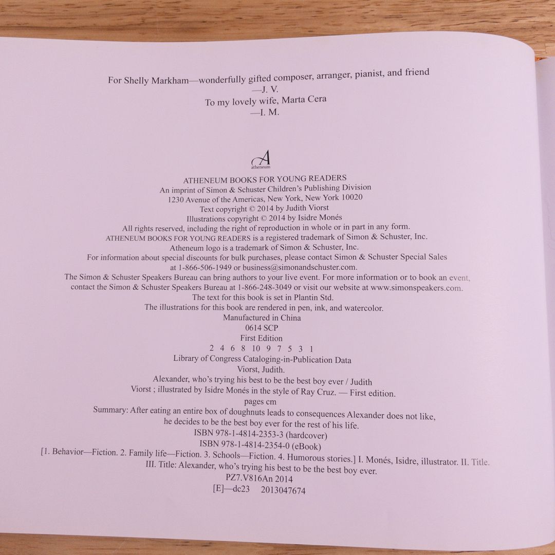 Alexander, Who's Trying His Best to Be the Best Boy Ever by Judith Viorst