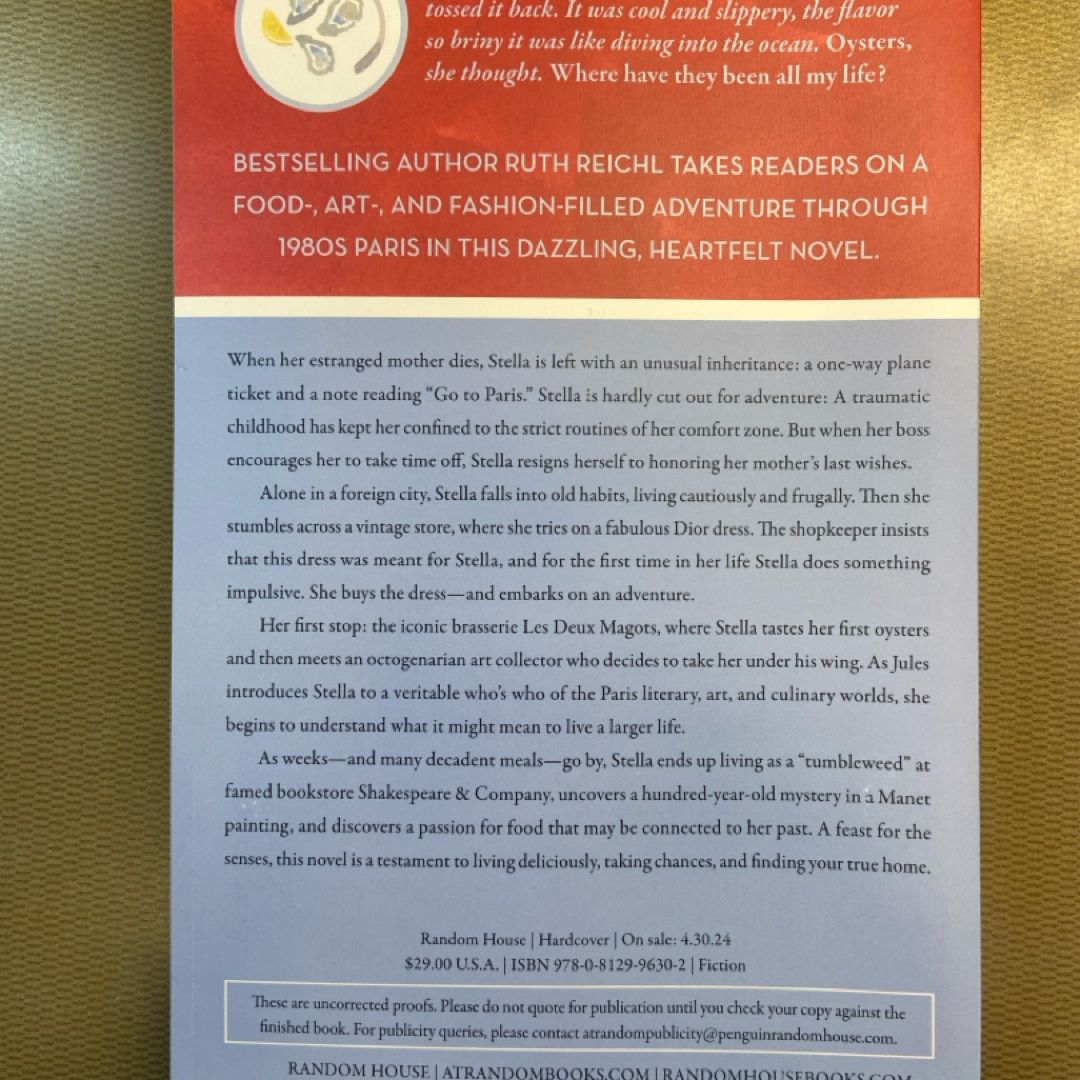 The Paris Novel Novel by Ruth Reichl, Paperback | Pangobooks