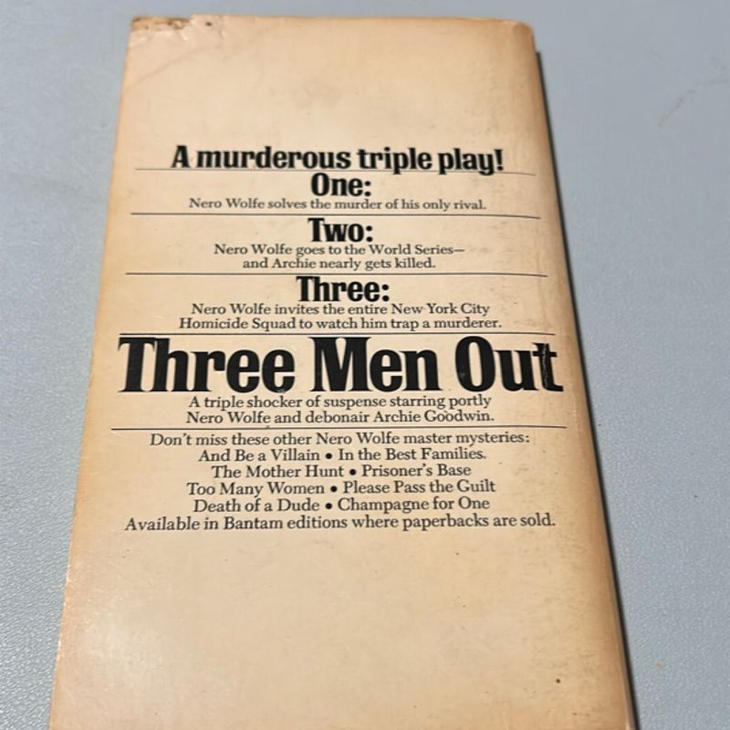 Three men out by Rex stout, Paperback | Pangobooks