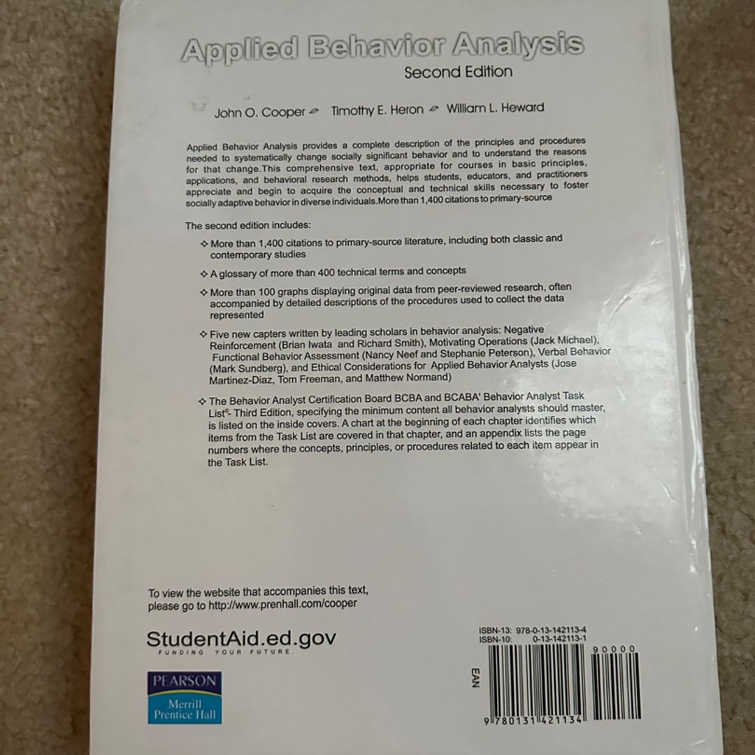 Applied Behavior Analysis by John O. Cooper, Timothy E. Heron, William ...