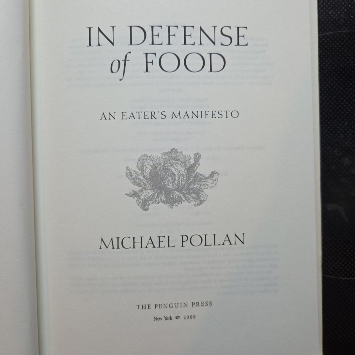 In Defense of Food by Michael Pollan