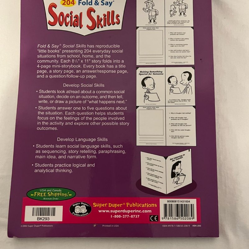 204 Fold and Say Social Skills by Deena E. Mahler