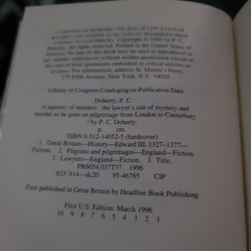 A Tapestry of Murders by Paul Doherty; P. C. Doherty, Hardcover ...