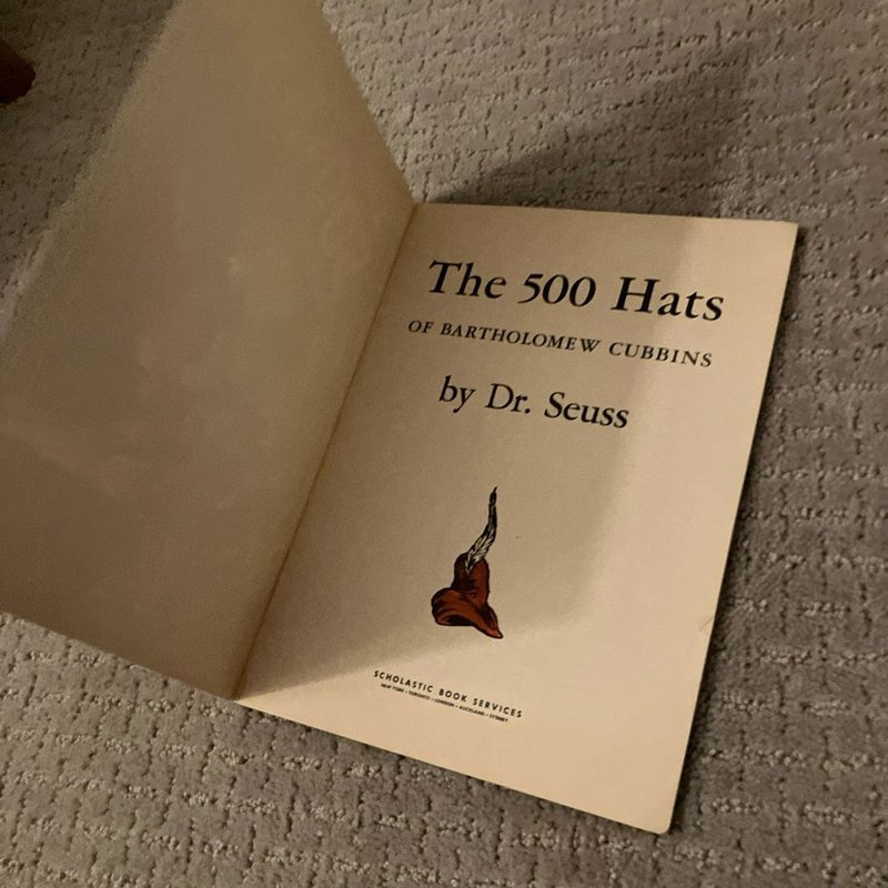 VINTAGE, RARE Seuss- The 500 Hats of Bartholomew Cubbins by Dr. Seuss ...